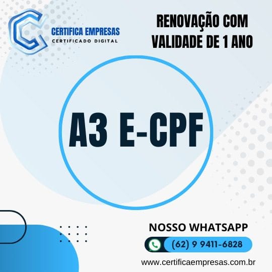 Certificado Digital A3 e-CPF – Certifica Empresas